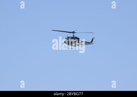 CHOPPER: A police helicopter does fly overs near the beach in Seattle ...