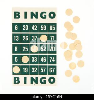Green bingo card isolated Stock Photo - Alamy