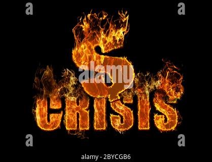 Fire dollar sign on a black background Stock Photo - Alamy