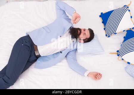 Man with narcolepsy is fall asleep on office desk. Narcolepsy is a ...