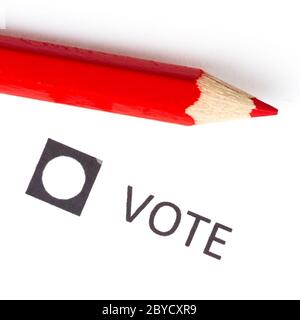Red pencil used for voting Stock Photo - Alamy