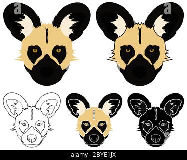 African wild dog logo icon design, vector illustration Stock Vector ...