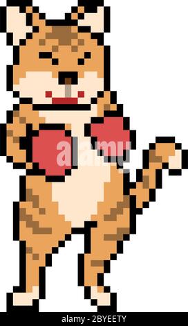 vector pixel art boxing stance isolated cartoon Stock Vector Image ...