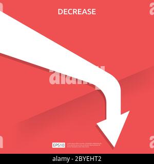 Cost reduction icon. dollar falling sign Vector symbol image isolated ...