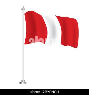 Wave 3d flag of Peru isolated on transparent background. Patriotic ...