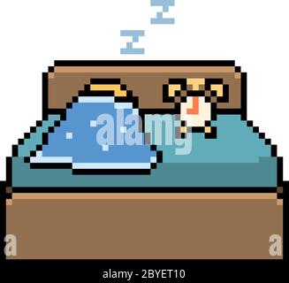 vector pixel art sleep late isolated Stock Vector Image & Art - Alamy