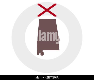 Map of Alabama, flag map, National colors background Stock Photo - Alamy
