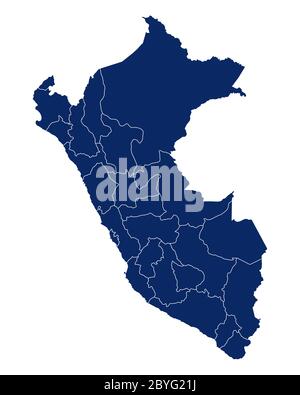 Map of Peru with regions and borders Stock Photo - Alamy