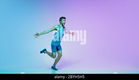 Flyer. Dynamic portrait of young man, basketball player in black ...