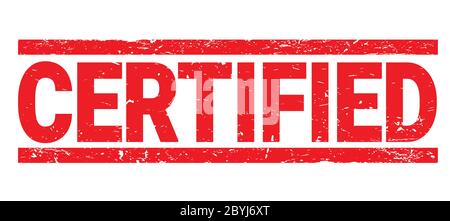 CERTIFIED red grungy stamp Stock Photo - Alamy