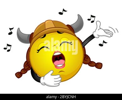 Illustration of an Opera Singer Wearing Viking Costume Singing and ...