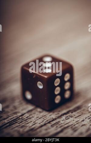 Dice on table, vintage effect. Background for casino games, gambling ...