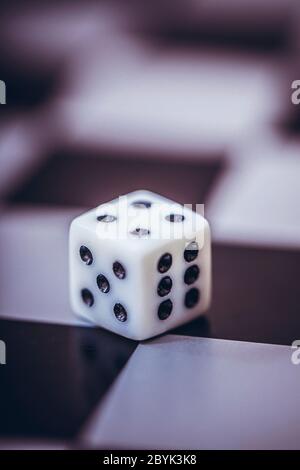 Dice on table, vintage effect. Background for casino games, gambling ...