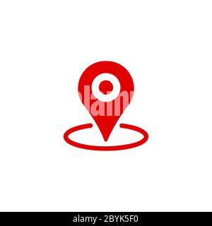 Geo pin, location icon in different colors or geolocation, gps, map pointer on isolated white ...