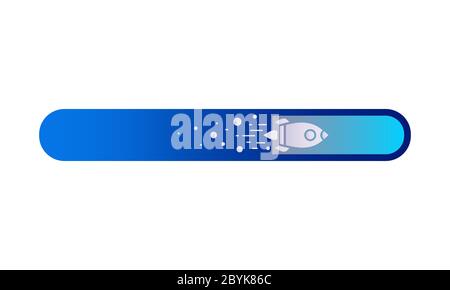 Loading bar with a rocket or spaceship icon vector logo design black ...