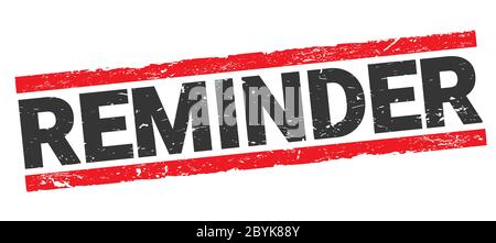 REMINDER red black rectangle stamp Stock Photo - Alamy
