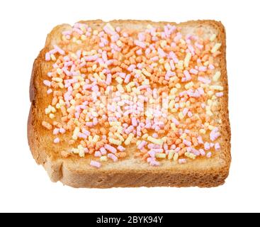 dutch sweet open sandwich with toast and hagelslag (topping from ...