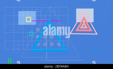 colage with geometric 3D and 2D shapes Stock Photo - Alamy