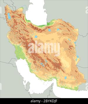 High detailed Iran physical map with labeling Stock Vector Image & Art ...
