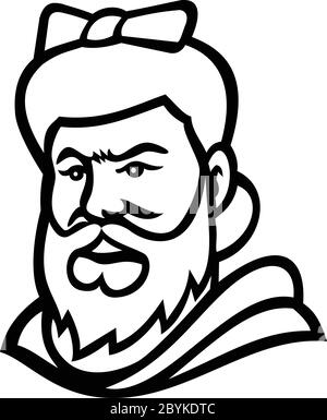 A cartoon illustration of a bearded lady with a sign Stock Vector Image ...