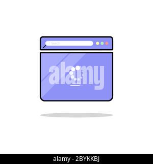 Loading page browser on top view laptop screen. Laptop, desktop, computer, tablet with website ...
