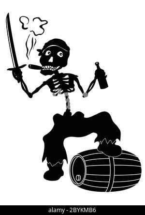 Jolly Roger, black silhouette Stock Photo - Alamy