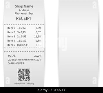 Printed receipt on a white background. Vector illustration Stock Vector ...