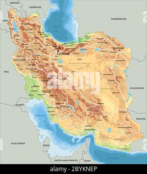 High detailed Iran road map with labeling Stock Vector Image & Art - Alamy