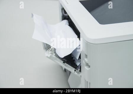Paper A4 Stuck In Printer At Office, concept repair printer Stock Photo ...