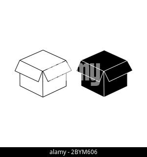 Open here package icons. Paper box tear, cut. open here sign. Sticker ...