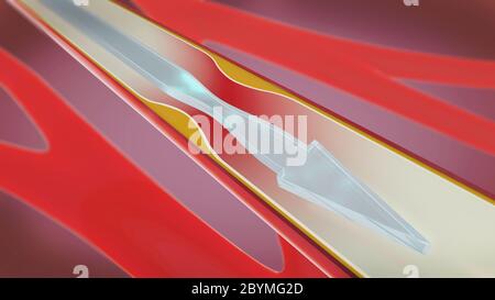 3d illustration of a constricted and narrowed artery or blood vessel ...