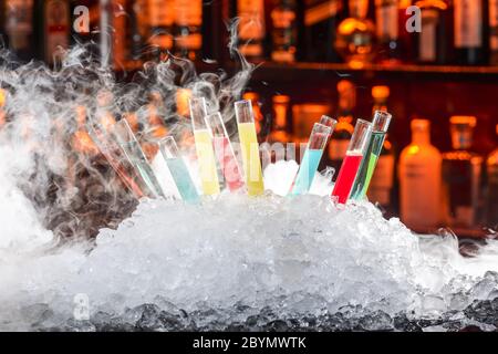 colorful cocktails in a test tube Stock Photo - Alamy