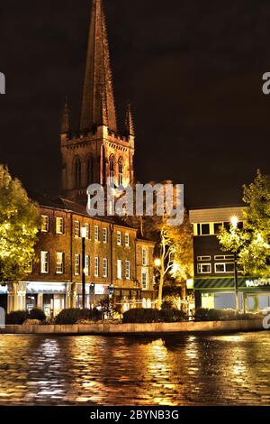 Wakefield Cathedral by Night Stock Photo - Alamy