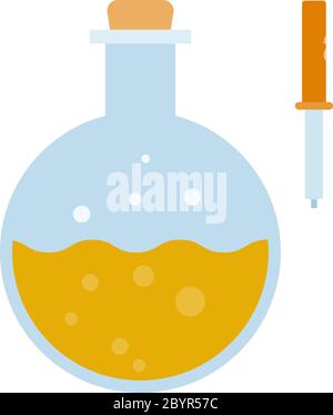Chemical pipette icon. Flat illustration of chemical pipette vector ...