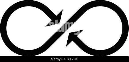 Infinity symbol icon with both side arrows. Concept of infinite ...