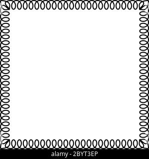 Ornamental frame - black telephone spiral cable. Simple flat ...