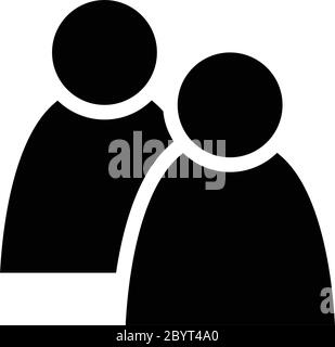 2 people tandem icon. Group of persons. Simplified human pictogram ...