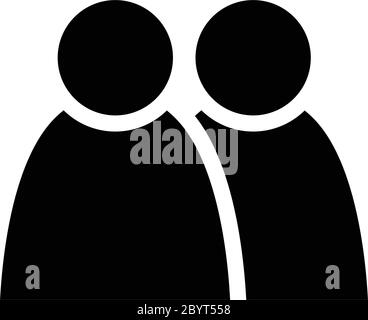 2 people tandem icon. Group of persons. Simplified human pictogram ...