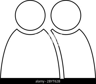 2 people tandem icon. Group of persons. Simplified human pictogram ...