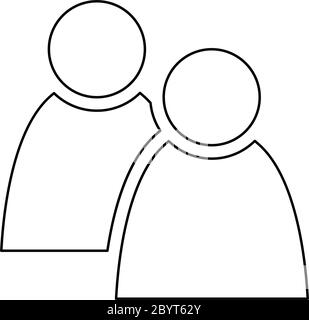 2 people tandem icon. Group of persons. Simplified human pictogram ...