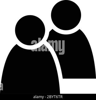 2 people tandem icon. Group of persons. Simplified human pictogram ...
