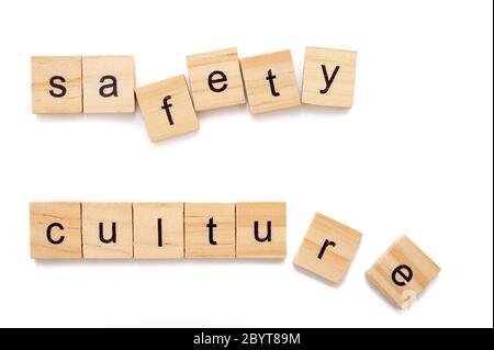 Safety Culture. Generic wood Scrabble letter tiles spelling the words ...