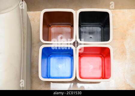 The concept of waste classification for recycling. Collection of waste ...