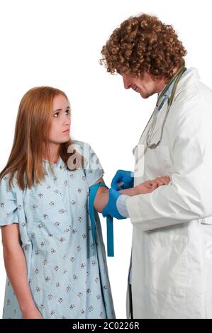 male doctor giving an injection immunity protection patient treatment ...