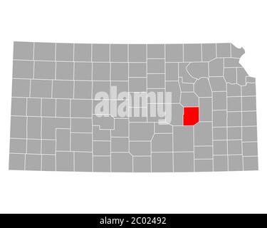 Map of Chase in Kansas Stock Photo - Alamy