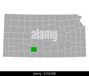 Map of Kiowa in Kansas Stock Photo - Alamy