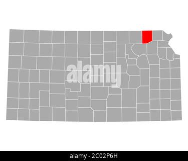 Map of Nemaha in Kansas Stock Photo - Alamy
