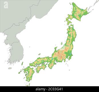 High detailed Japan physical map Stock Vector Image & Art - Alamy