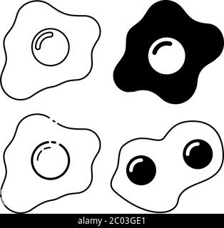 Vector illustration of a line icon omelette for the application ...