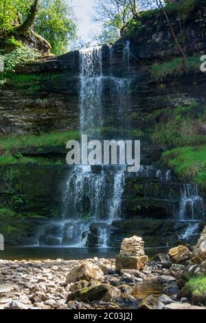 Upper Uldale Falls on the River Rawthey on Baugh Fell at the eastern ...